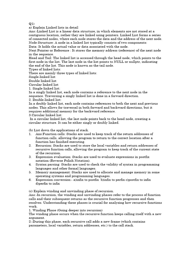 Data Strcuture 2023 Answer Paper Pdf Queue Abstract Data Type Computer Programming