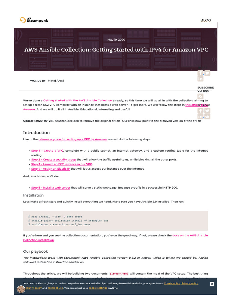 AWS Ansible Collection Getting Started With IPv4 For Amazon VPC XLAB ...
