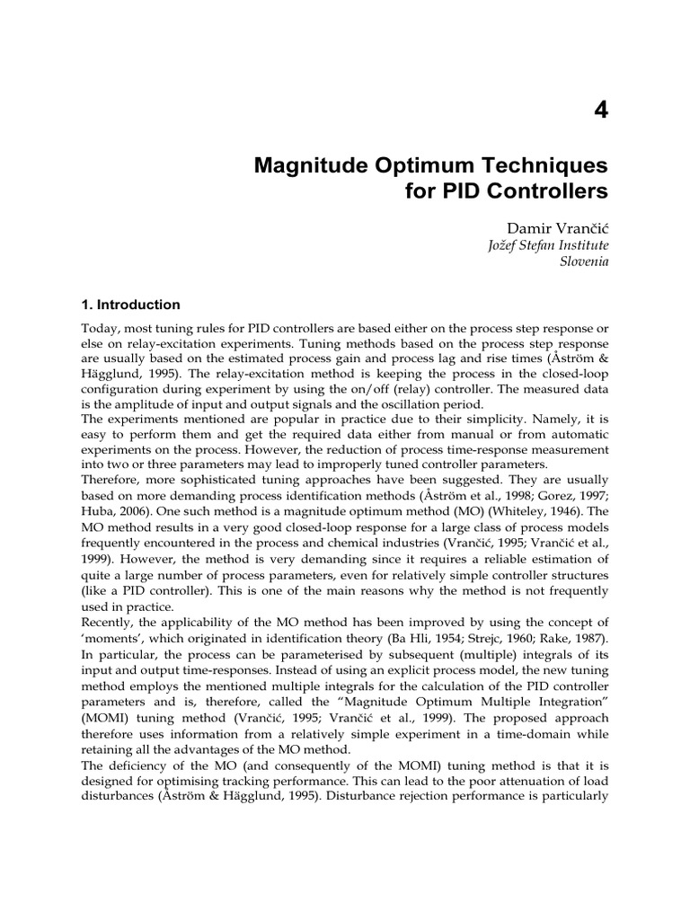 ENG - Magnitude Optimum Techniques For PID Controllers | PDF | Control Theory | Applied Mathematics