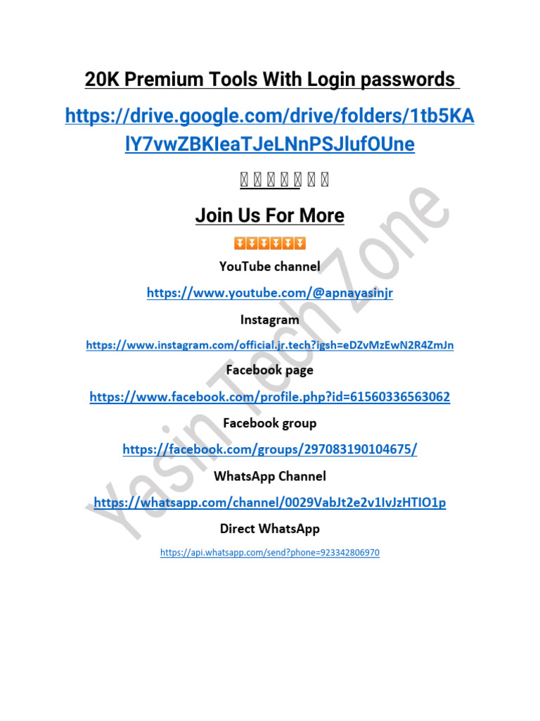 Premium Tools Login Information | PDF
