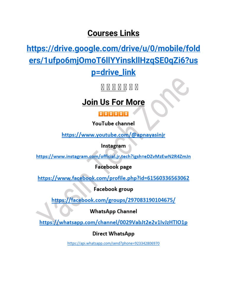 Free Premium Course Links Collection | PDF | Career & Growth | Self ...