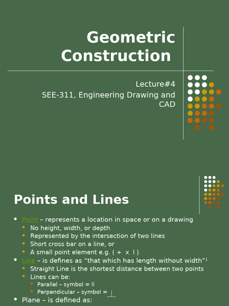 SEE-311, Lec 4. Geometric Construction & Conic Section | PDF | Circle | Line (Geometry)