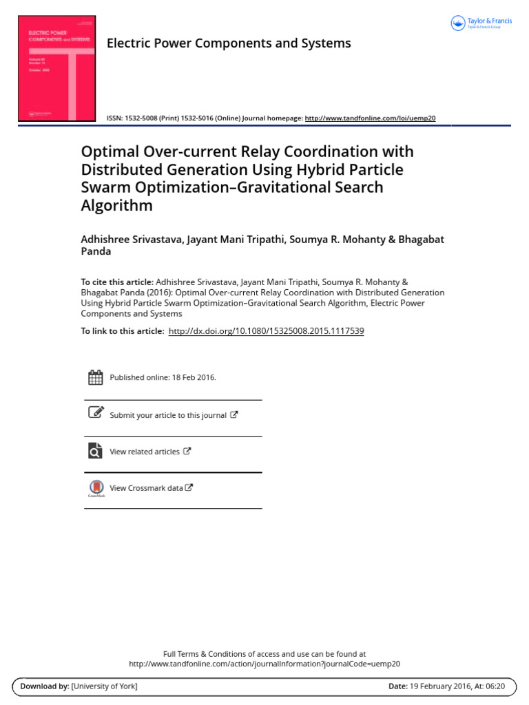 Optimal Over-Current Relay Coordination With | PDF | Mathematical ...