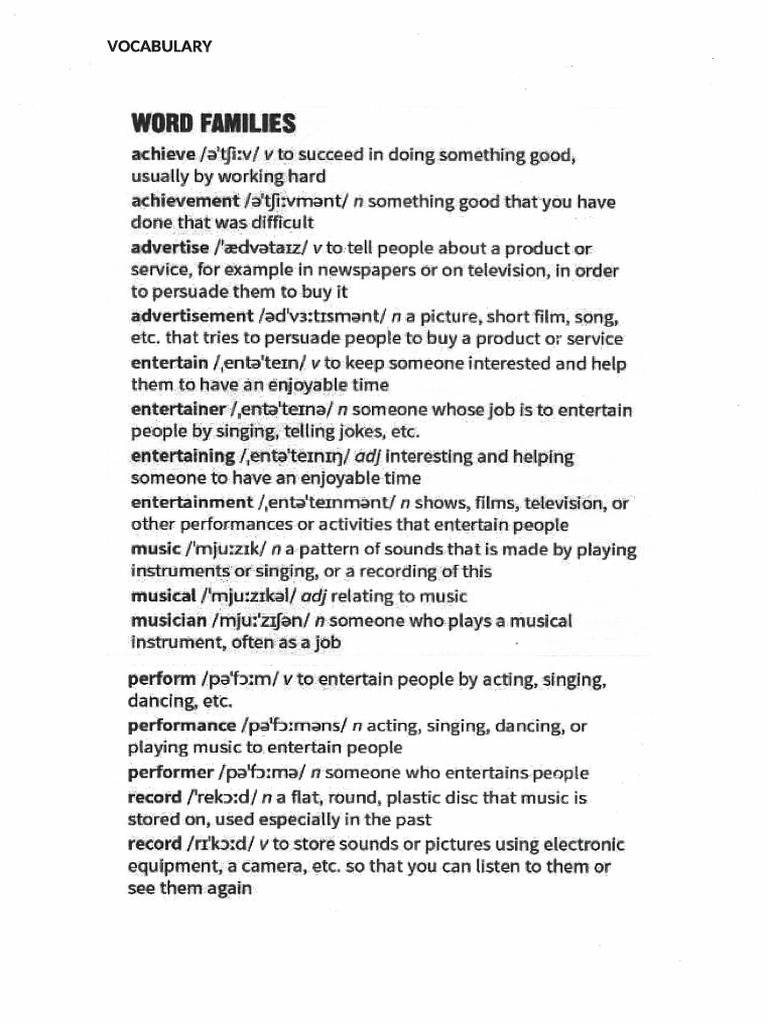 Anglais Unit 7 | PDF