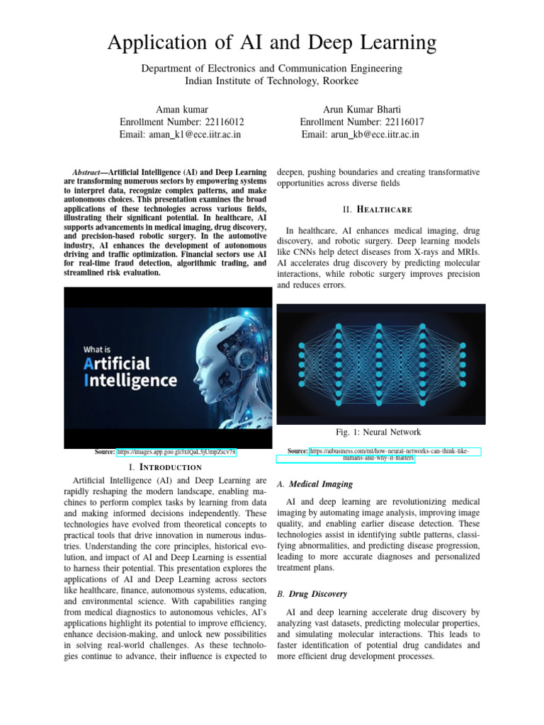 Application of Ai and Deep Learning | PDF | Artificial Intelligence ...