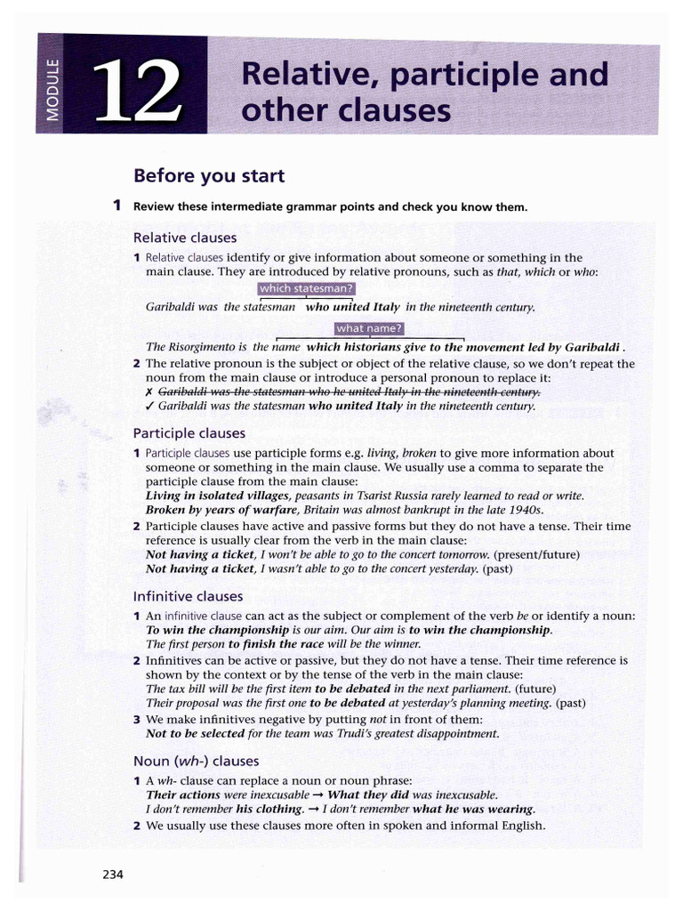 Clauses + Linking Words - (MyGrammarLab Advanced) | PDF