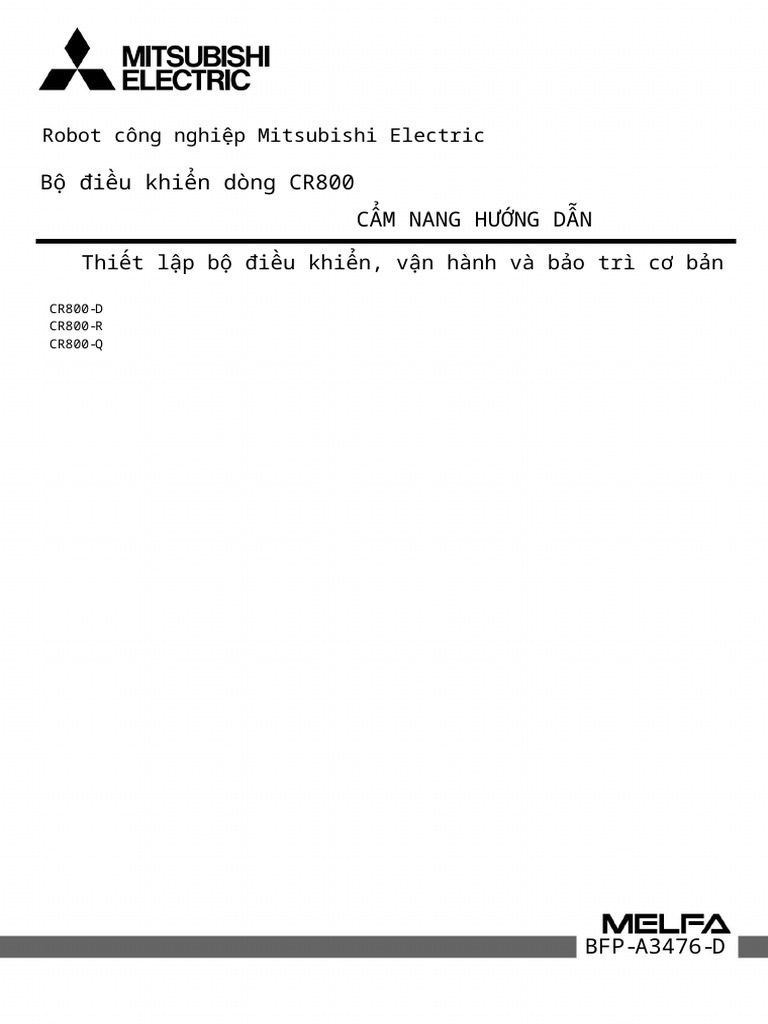 CR800 Series Controller INSTRUCTION MANUAL Controller Setup Basic Operation and Maintenance BFP ...