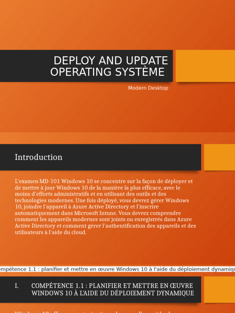 Module 01-DEPLOY AND UPDATE OPERATING SYSTÈME - Modern Desktop | PDF ...