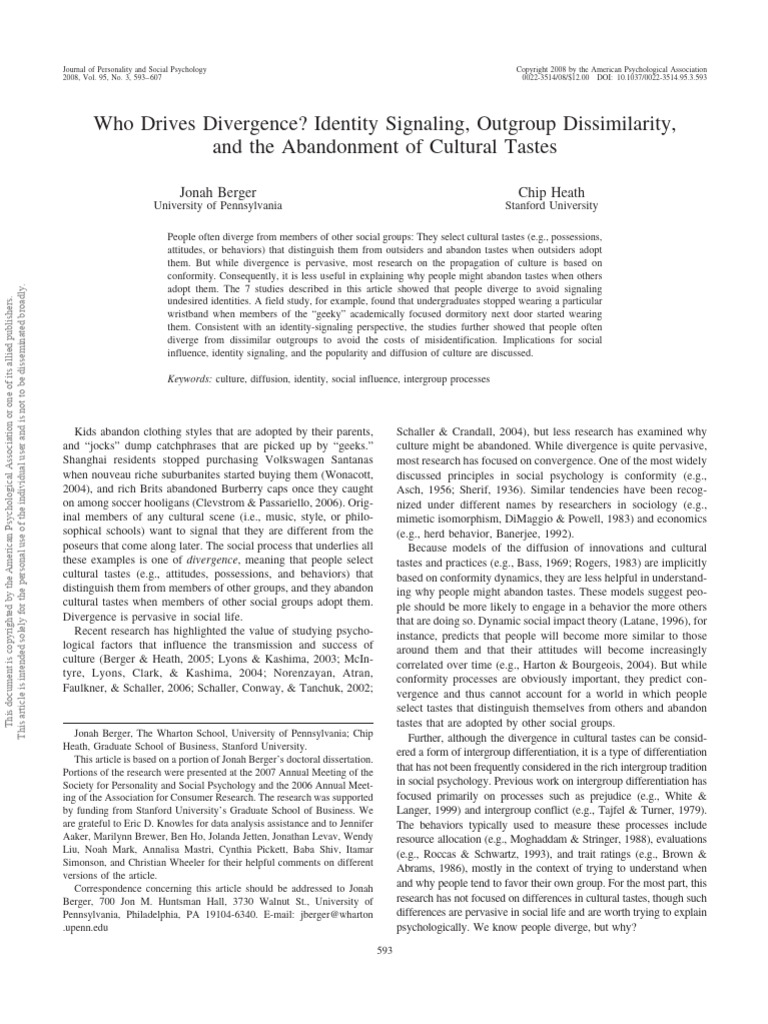 Berger 2008 | PDF | Attitude (Psychology) | Conformity