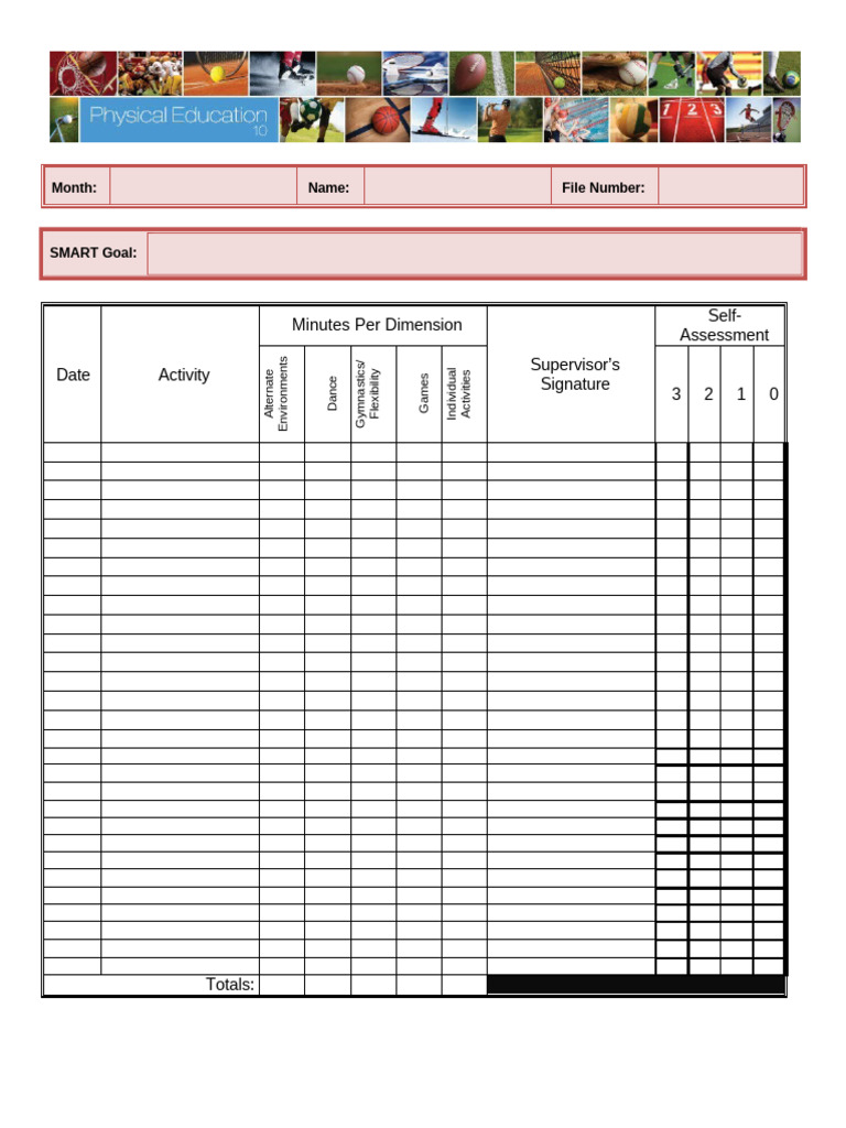 PE 10 Monthly Log and Reflection Summer Word | PDF | Psychology | Cognition