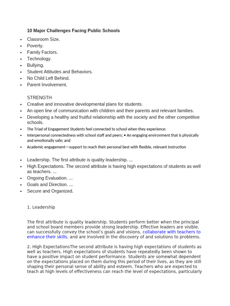 SWOT-OF-SCHOOL | PDF | Teachers | Leadership