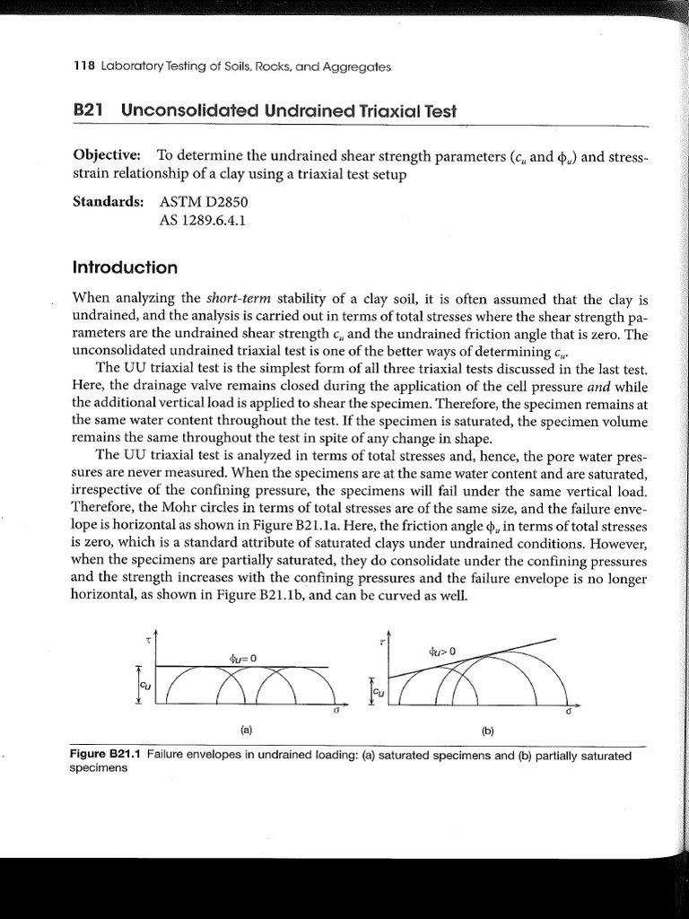 Lab - CIVE1159-CIVE1160 - Triaxial Test Objective and Procedure - PD | PDF