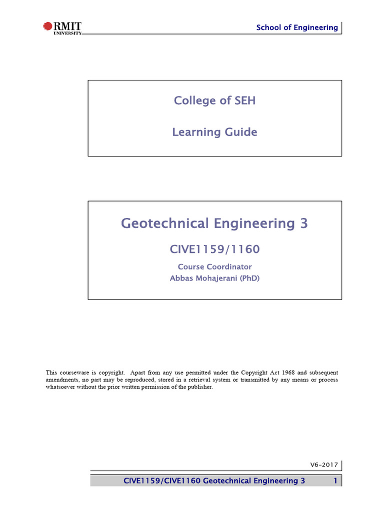 Learning Gide CIVE1158 & CIVE1160 - 2017.pd | PDF | Deep Foundation ...