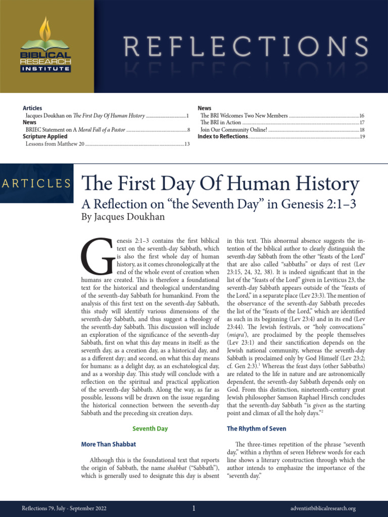 Reflections 79 July September 2022 | PDF | Genesis Creation Narrative ...