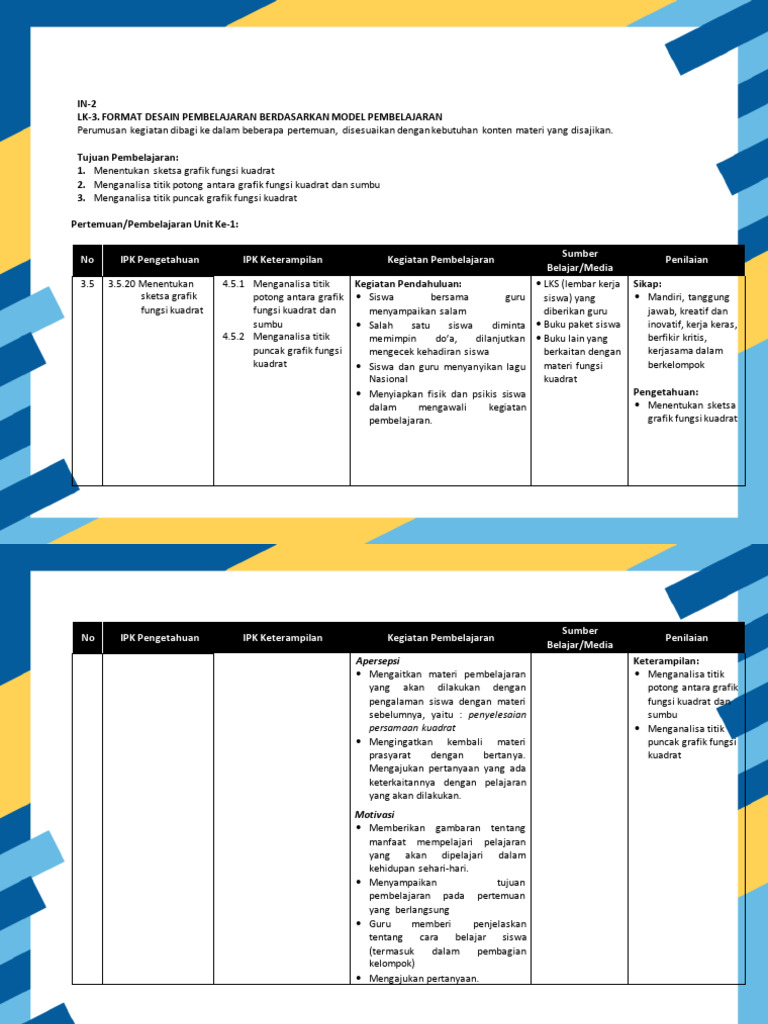 LK3 - Format Desain Pembelajaran - Reski Amalia | PDF