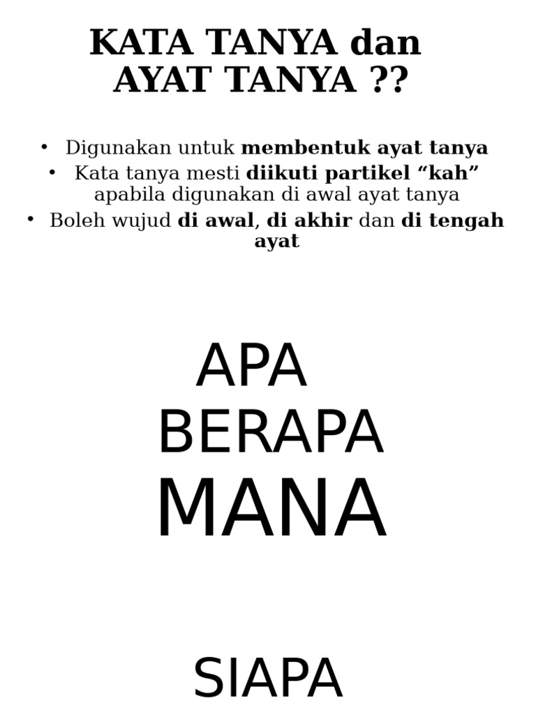 Pencerapan Kata Tanya | PDF