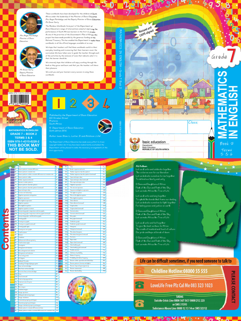 2016 Workbook V2 Num Eng Gr7 Vol2 - LR | PDF | Algebra | Equations