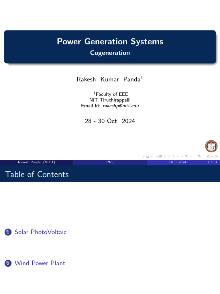 Power Generation Systems Cogeneration | PDF | Turbine | Wind Turbine