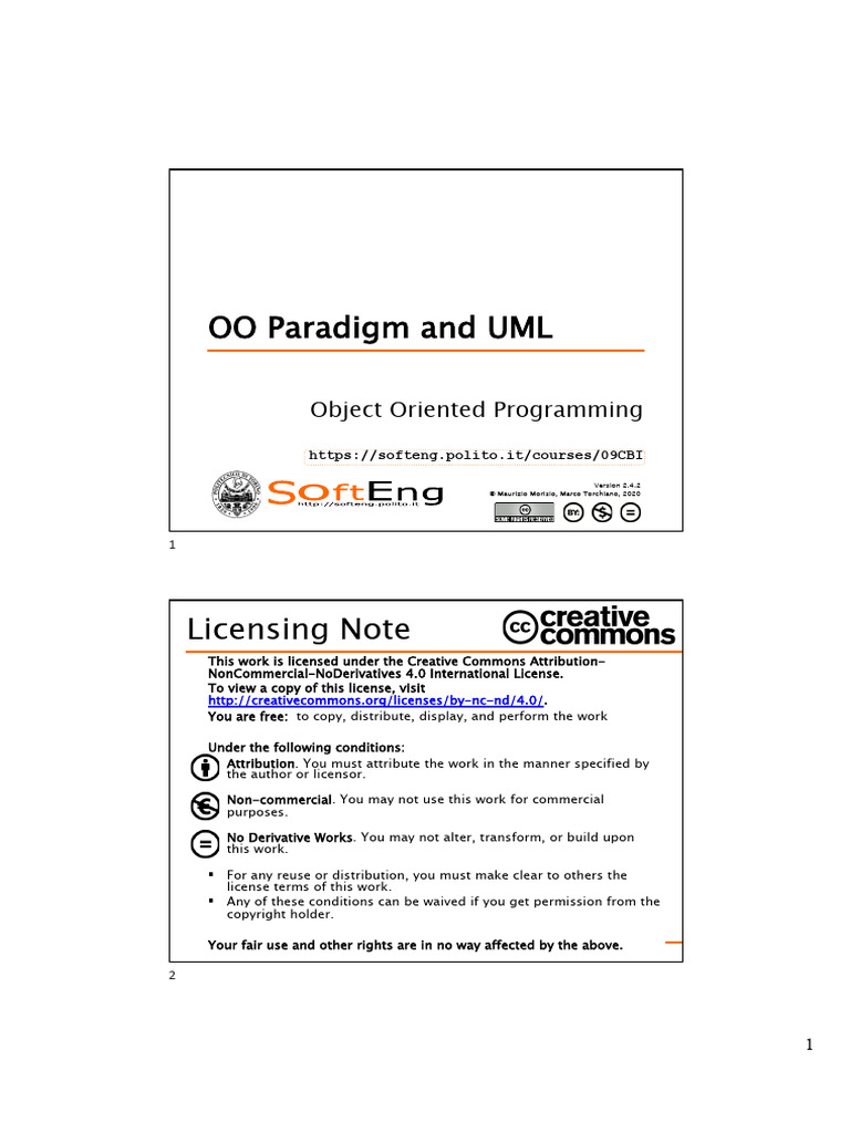 Se02-Oo Uml | PDF | Object Oriented Programming | Programming Paradigms