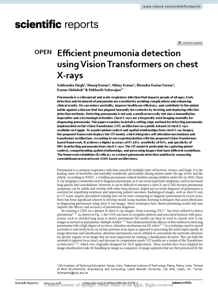 20 - Efficient - Pneumonia - Detection - Using - Vision - Transfo | PDF ...