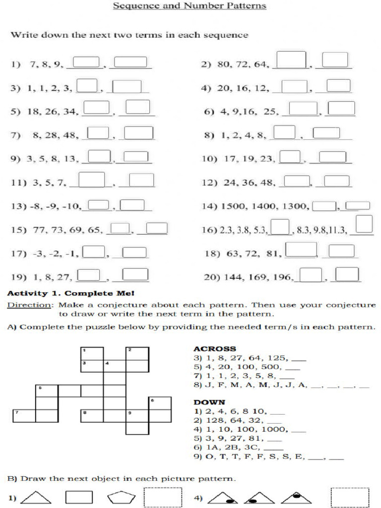 G10 Math Q1 M 1 Week 1 2 Generates Pattern | PDF | Sequence | Mathematics