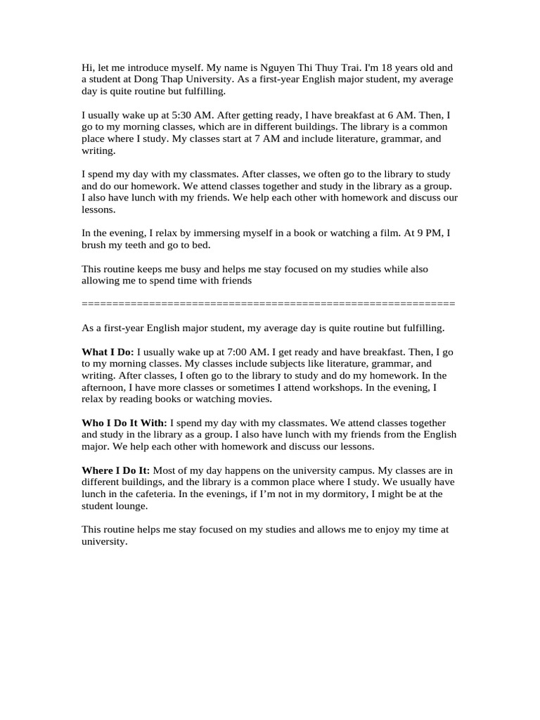 U1. Speaking Daily Rountine | PDF | Language Arts & Discipline | Foreign Language Studies