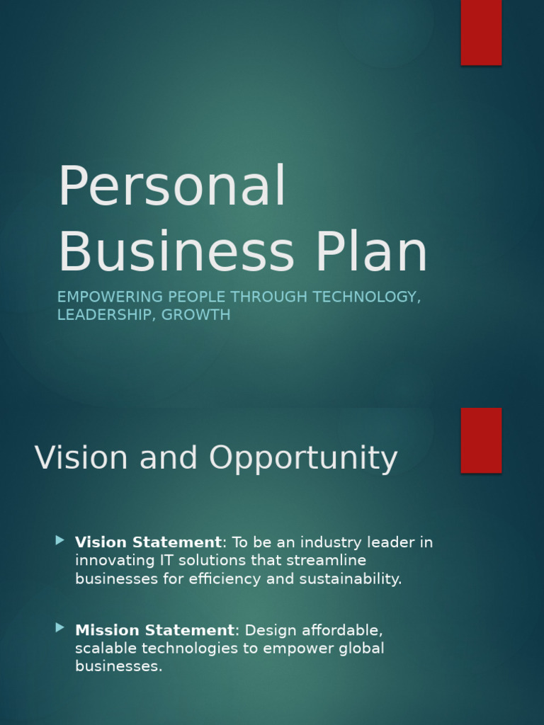 Personal - Busines Plan | PDF | Leadership | Innovation