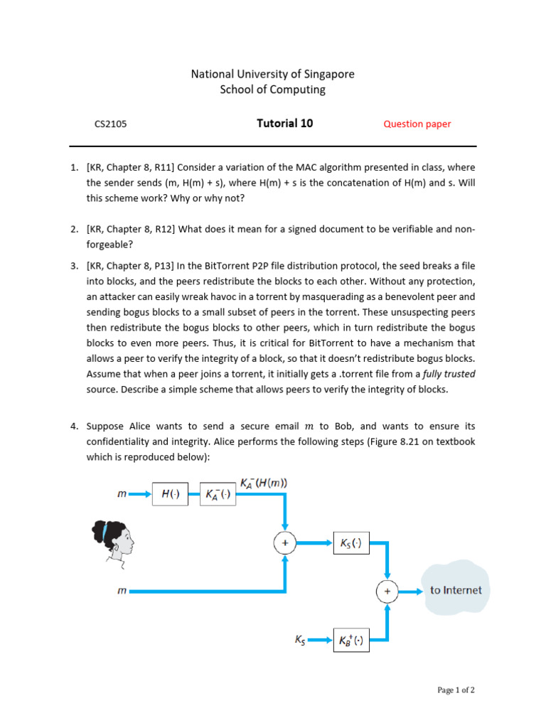 Tutorial 10 Qns | PDF | Computers