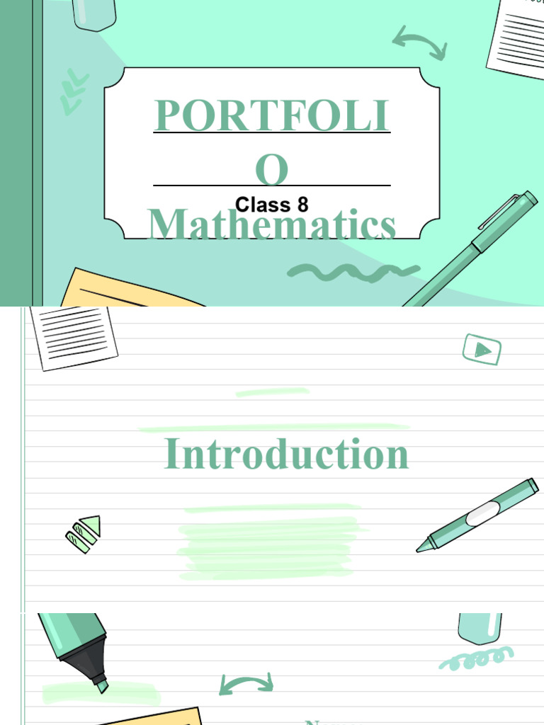 Class 8 Maths Portfolio Overview | PDF | Elementary Mathematics | Algebra