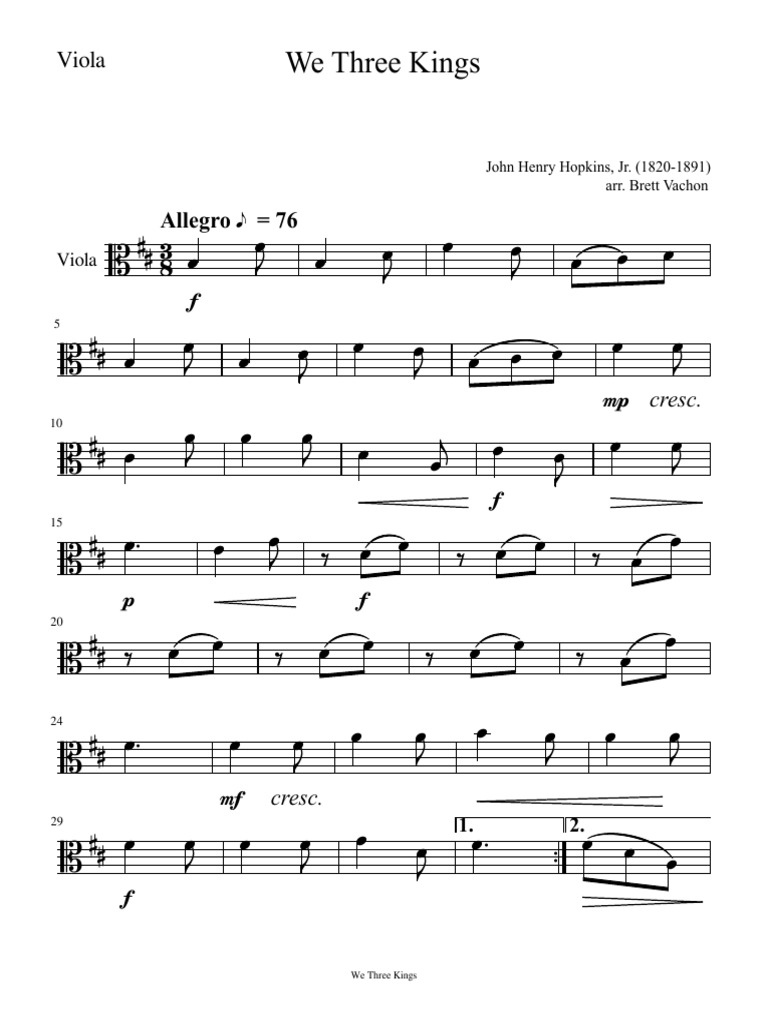 We Three Kings-Viola | PDF | Christmas Carols | Traditional Music