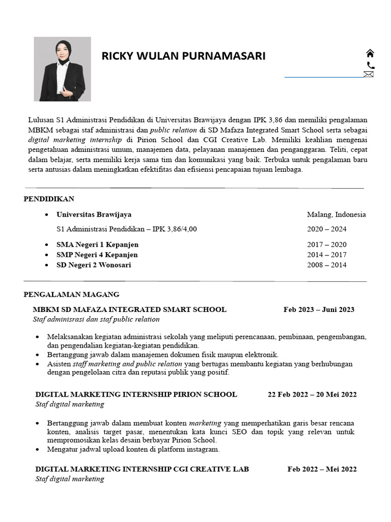 Lulusan Administrasi Pendidikan Berpengalaman di Digital Marketing | PDF | Karier & Perkembangan ...