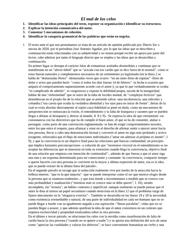 El Mal de Los Celos 1 | PDF | Amor | Celos