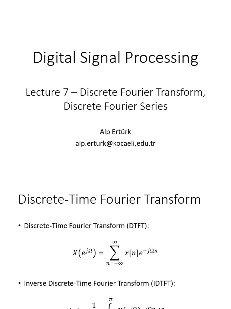7 - Discrete Fourier Transform, Discrete Fourier Series | PDF ...