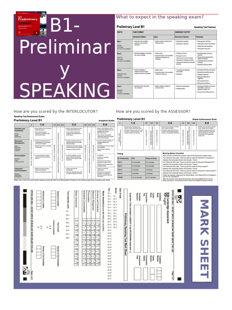 B1 SPEAKING FormatGuide | PDF