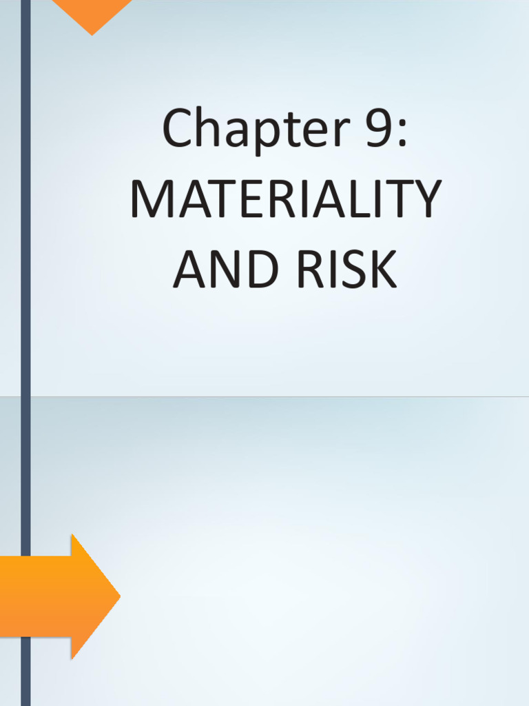 CH 9 - Materiality (Part 1) | PDF | Audit | Accounting