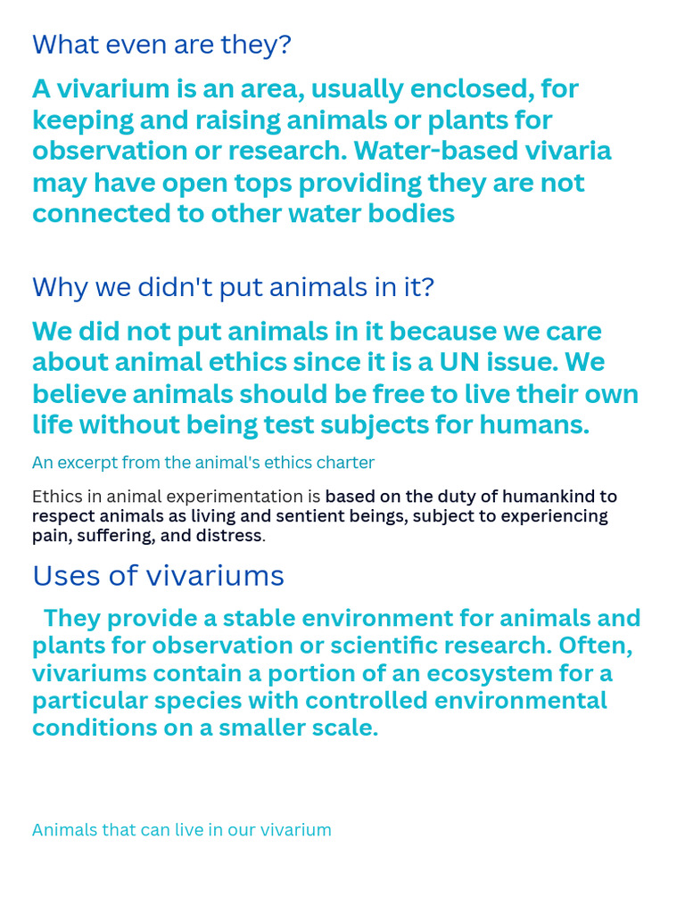 Understanding Vivariums and Animal Ethics | PDF | Home & Garden | Wellness