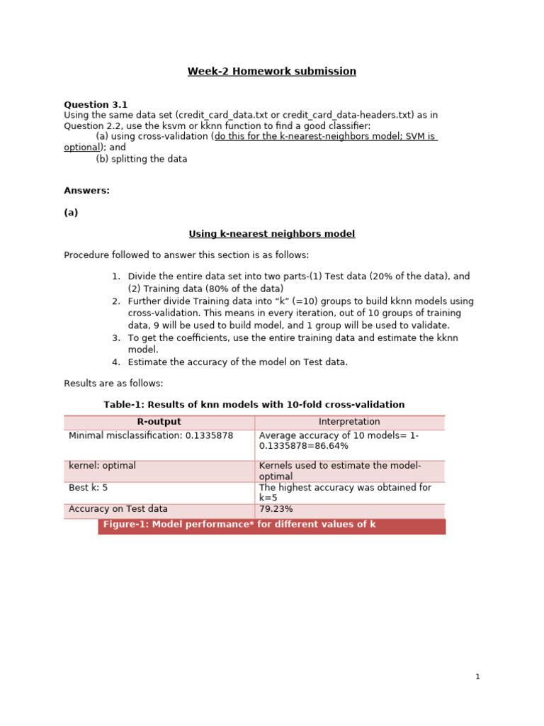 Week-2_NK | PDF | Cross Validation (Statistics) | Support Vector Machine