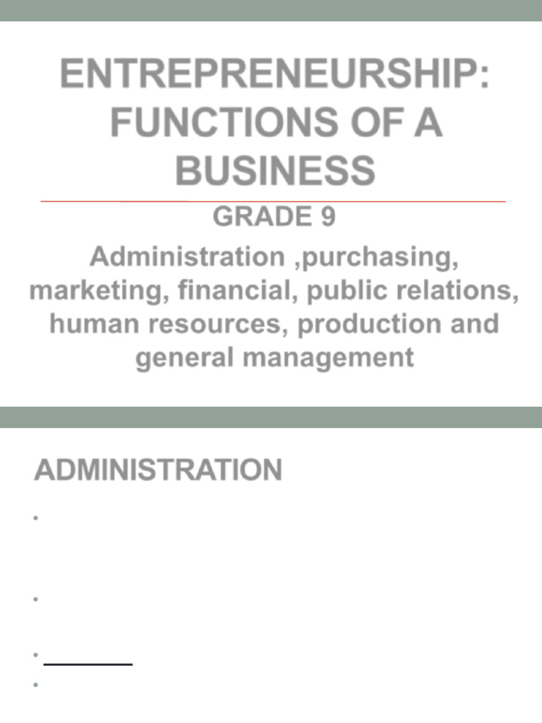 Functions of Business for Grade 9 EMS | PDF | Human Resources | Employment