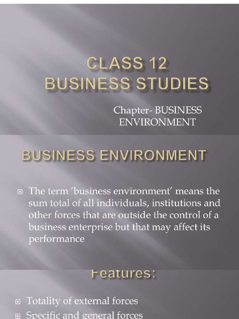 Chapter 3 Business Environment | PDF