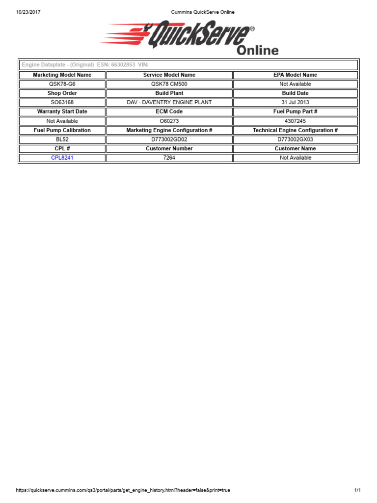 Cummins QuickServe Online | PDF | Business | Computers