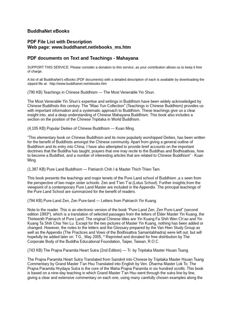 PDF Filelist Mahayana | PDF | Mahayana | Bodhisattva