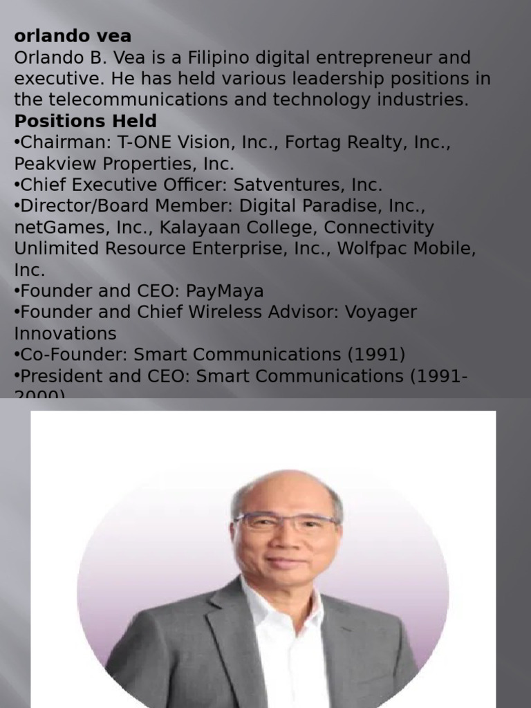 Orlando Vea: ICT Entrepreneur Profile | PDF | Entrepreneurship | Business