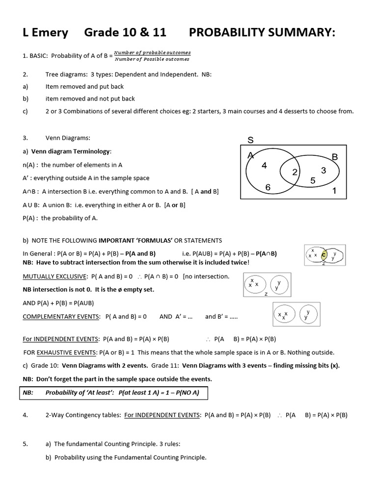Grade 10 11 Probability. | PDF | Probability | Probability Theory