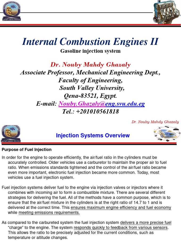 Gasoline Injection Systems Overview | PDF | Fuel Injection | Carburetor