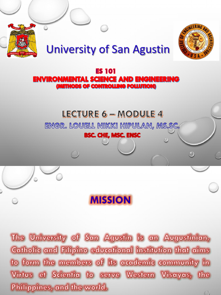 ES 101 Lecture 6 Module 4 Water Quality | PDF | Water Cycle | Water Pollution