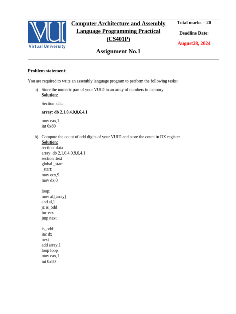 Summer 2024 - CS401P - 1 | PDF | Computers