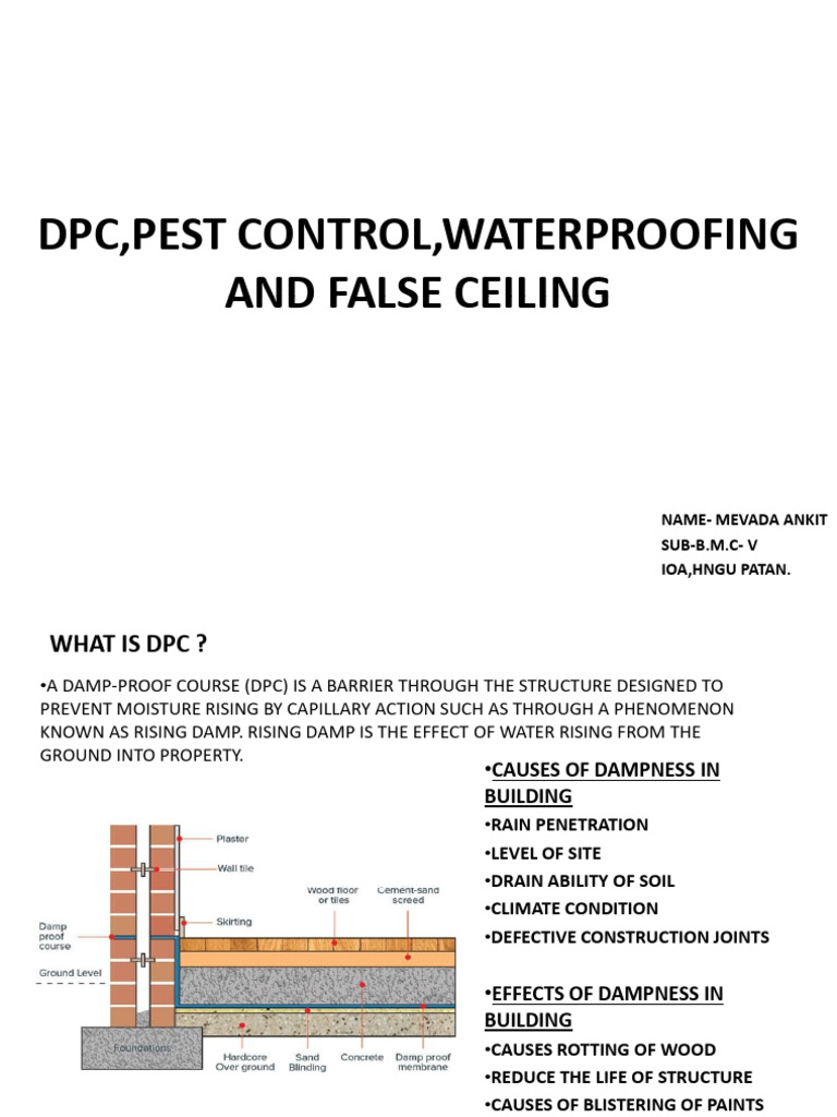 DPC Water Proofing and False Ceiling ANKIT | PDF | Plaster | Drywall