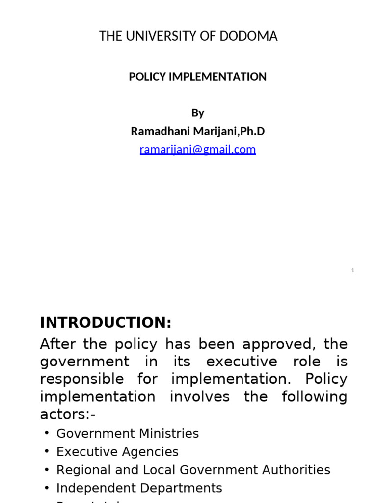 Public Policy Implementation | PDF | Policy Analysis | Policy