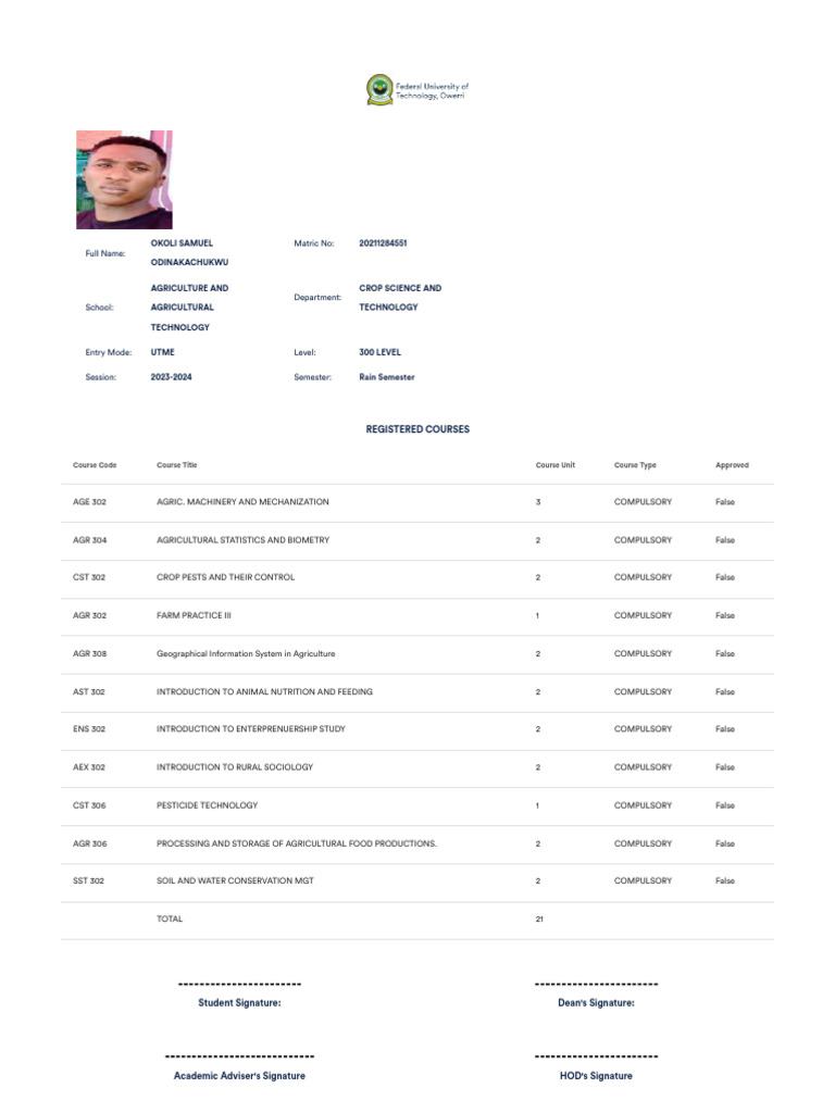 300lv Course Registration | PDF | Agriculture | Agricultural Science