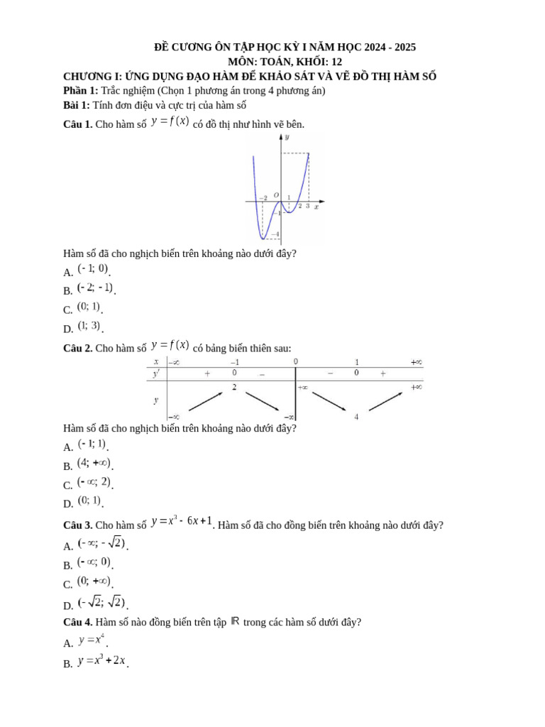 De Cuong Gki Toan 12 | PDF
